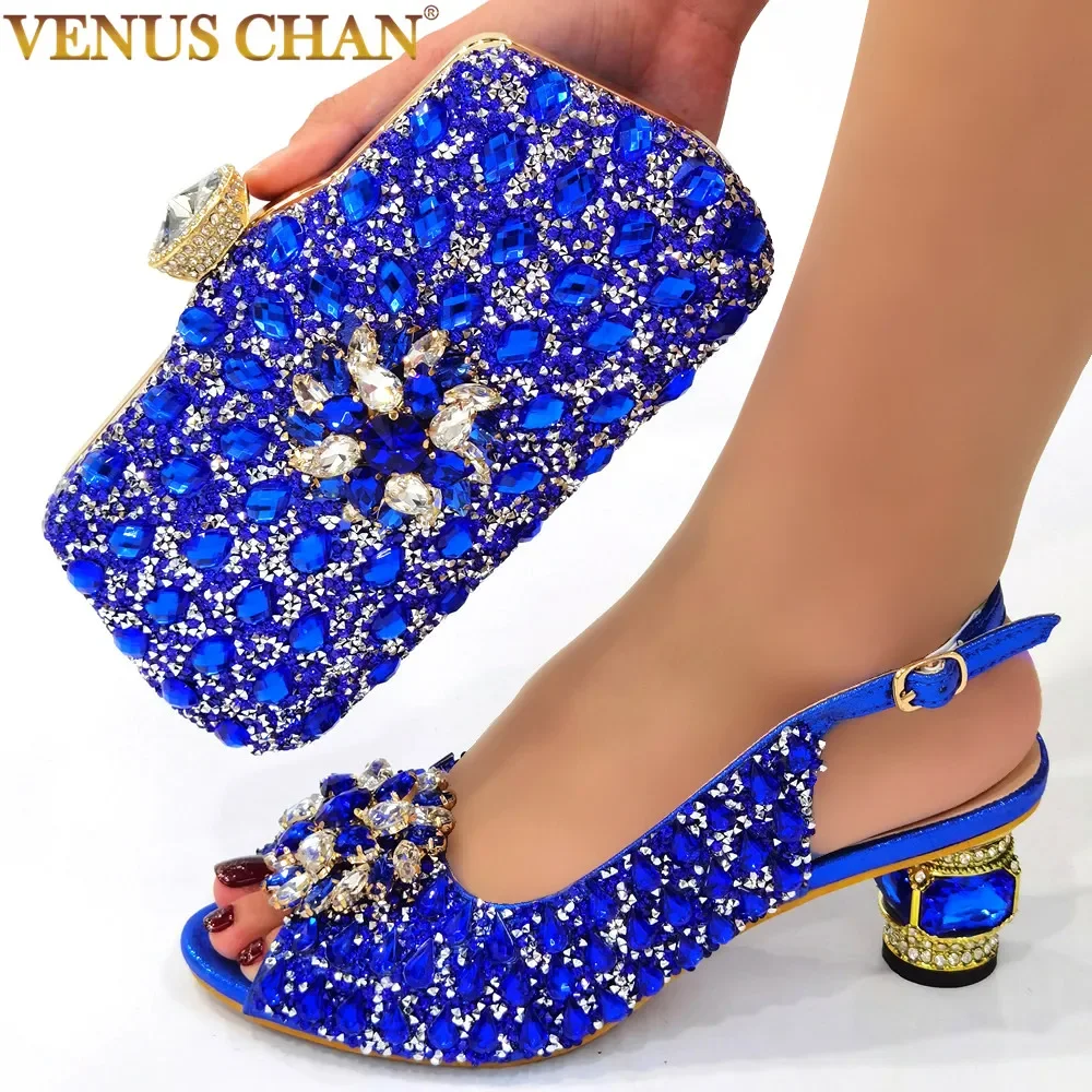 Damen-Italienischen-Leder-Schuh-und-Tasche-Set-Blau-Farbe-Italienische ...