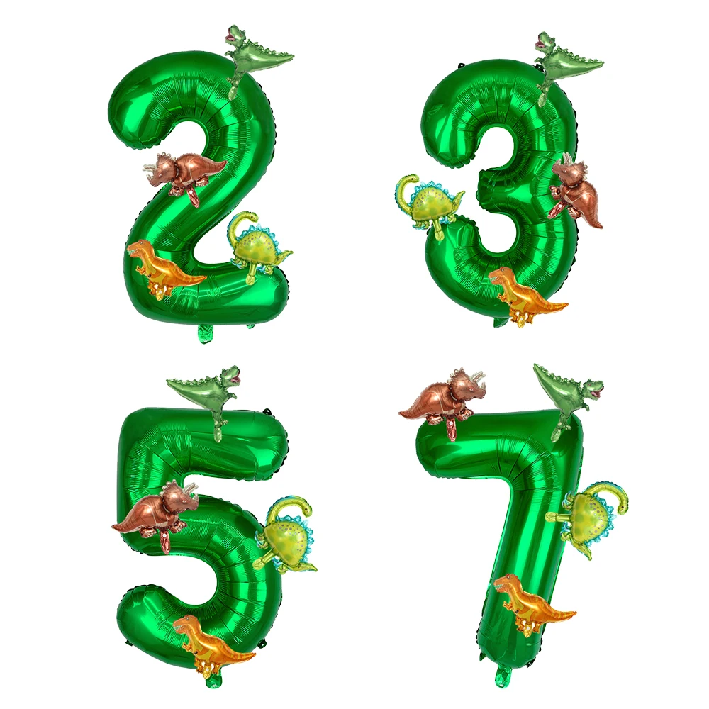 6pcs Dinosaur Theme Balloon Dinosaur birthday Balloon Number Balloon ...