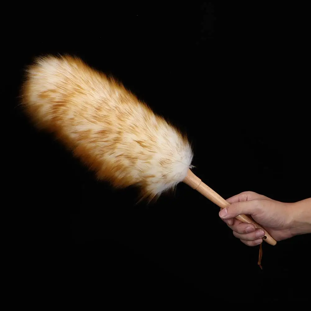 Lambswool-Duster-Wood-Handle-Feather-Duster-with-Rope-Anti-Static ...