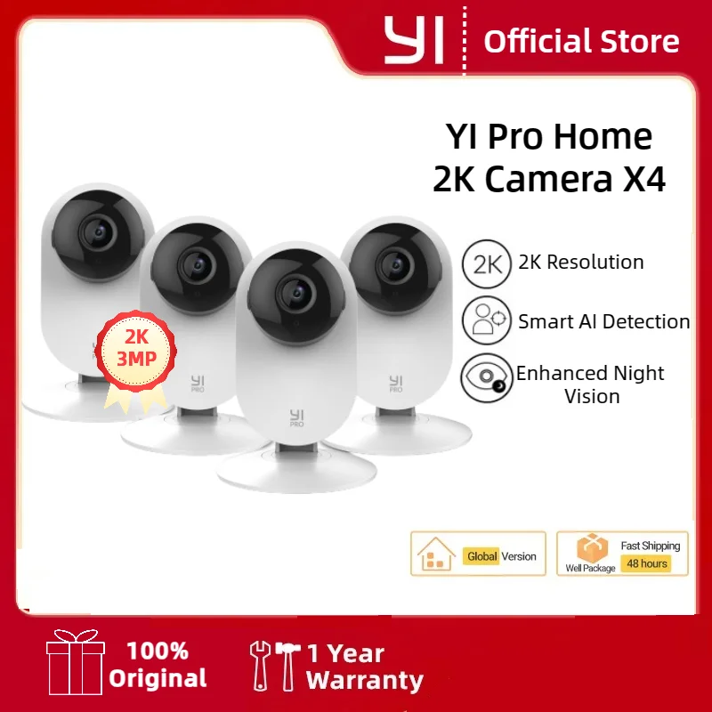 YI-4pc-2K-Home-Pro-Camera-3MP-Wi-Fi-IP-Security-Surveillance-Smart ...