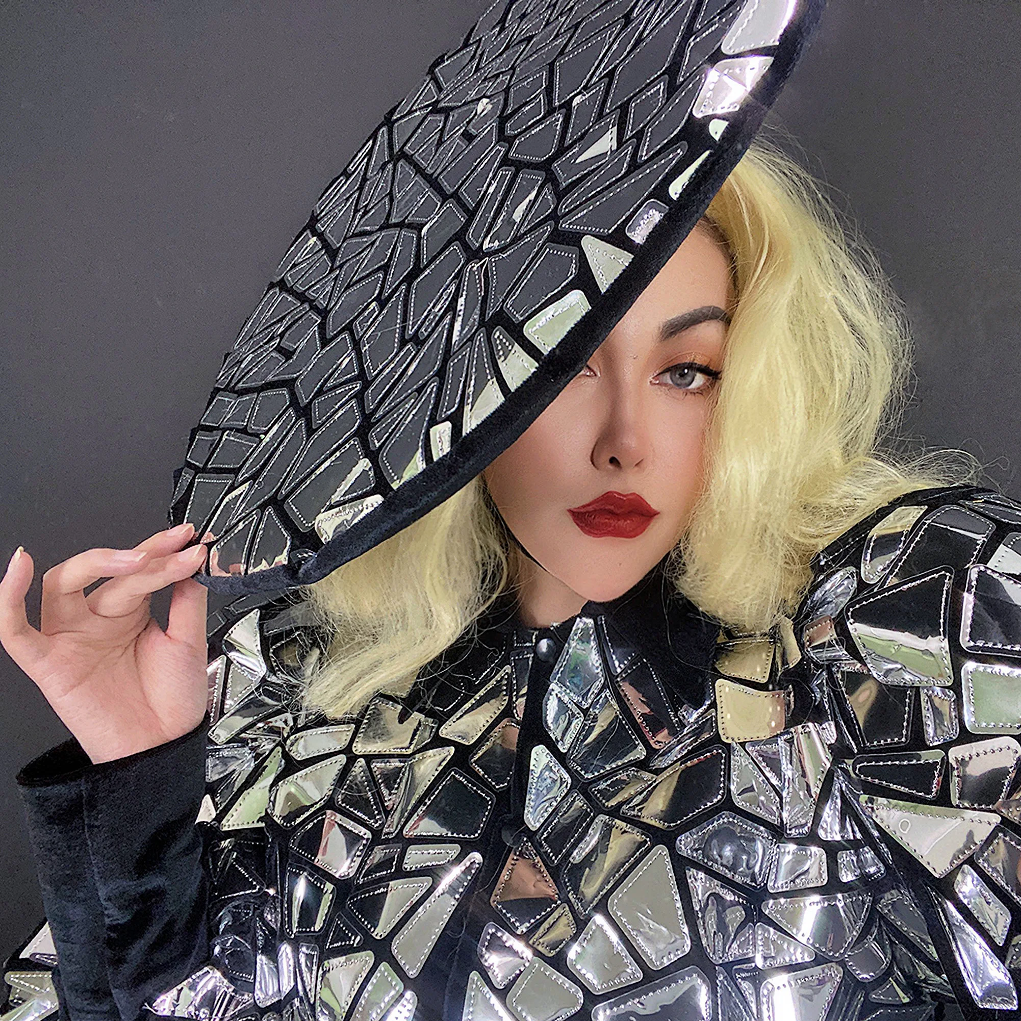 Nightclub-Sexy-Stage-Silver-Mirror-Jacket-Short-Cap-Women-Dancer-Show ...