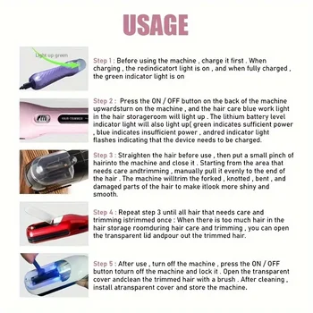 Cordless Hair End Cutting Machine Hair Split Ends Trimmer Automatic ...