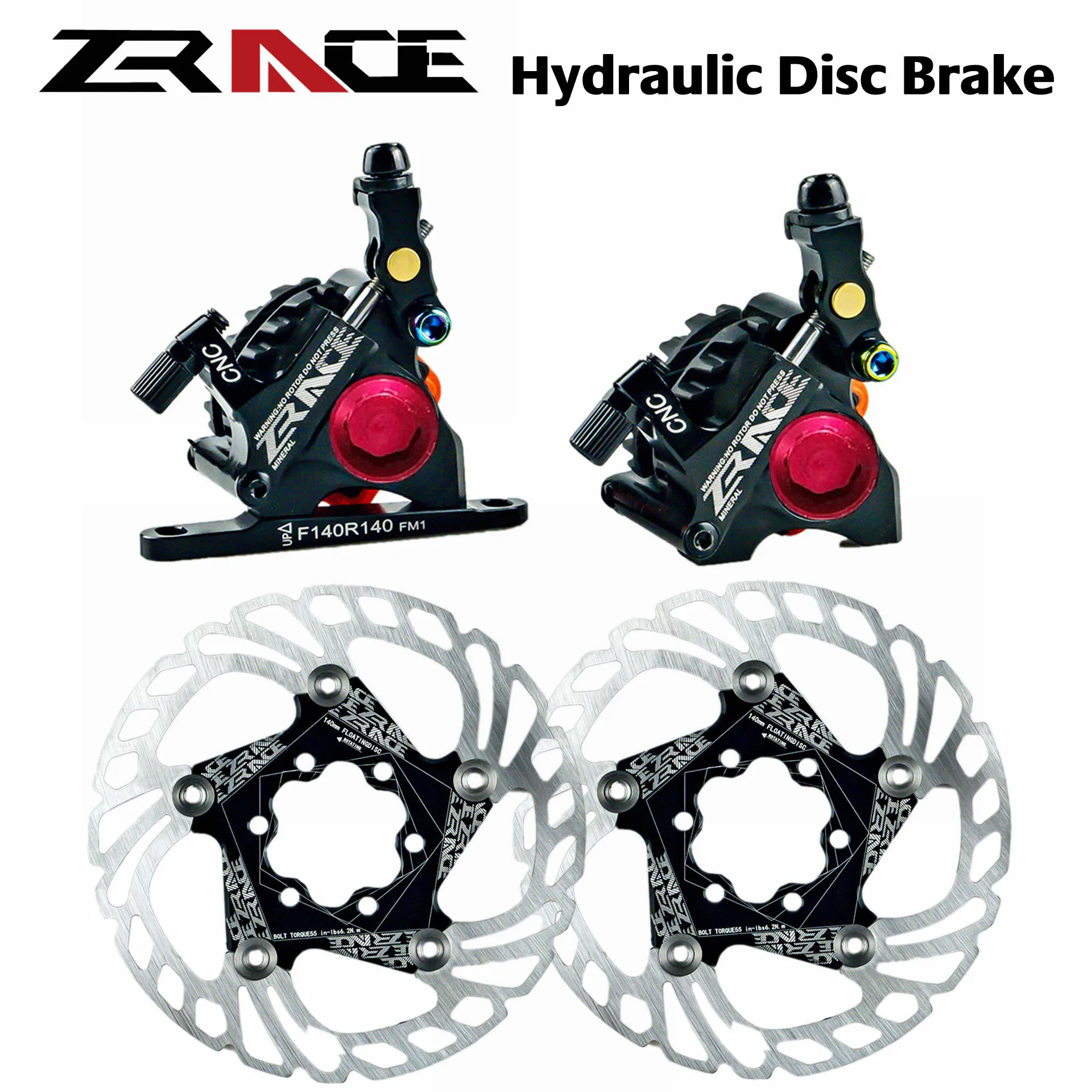 Zrace 그래블 바이크 로드 바이크 유압 디스크 브레이크 플랫 마운트 로터 브레이크 캘리퍼 디스크 브레이크 140160