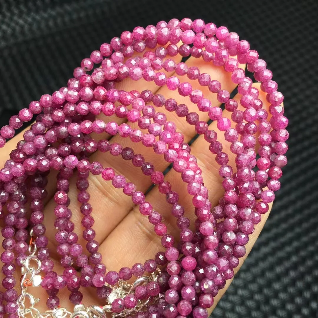 1-Pc-Fengbaowu-Natural-Ruby-Chain-Bracelet-Round-Faceted-Beads-Reiki ...