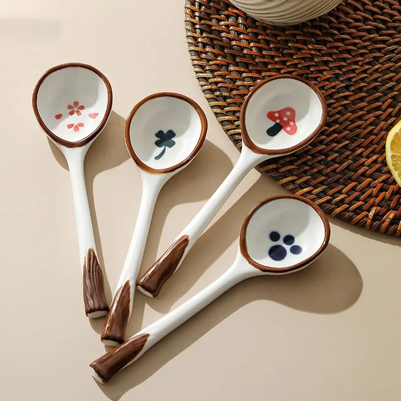 Japanese-style-Ceramic-Long-handled-Spoon-Home-Net-Red-Cute-Strawberry ...