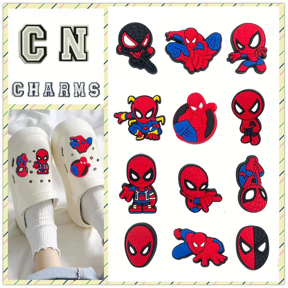 MINISO 1pcs handsome Marvel Spider Man shoe Charms clogs Aceessories ...
