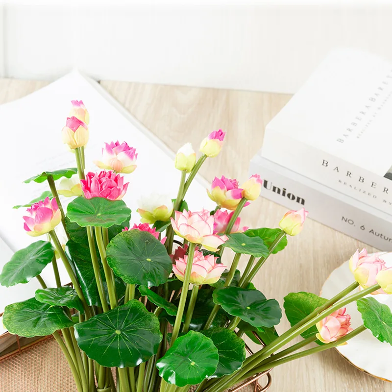 27cm-Artificial-Mini-Lotus-Flower-Home-Decoration-Ornaments-Fish-Tank ...