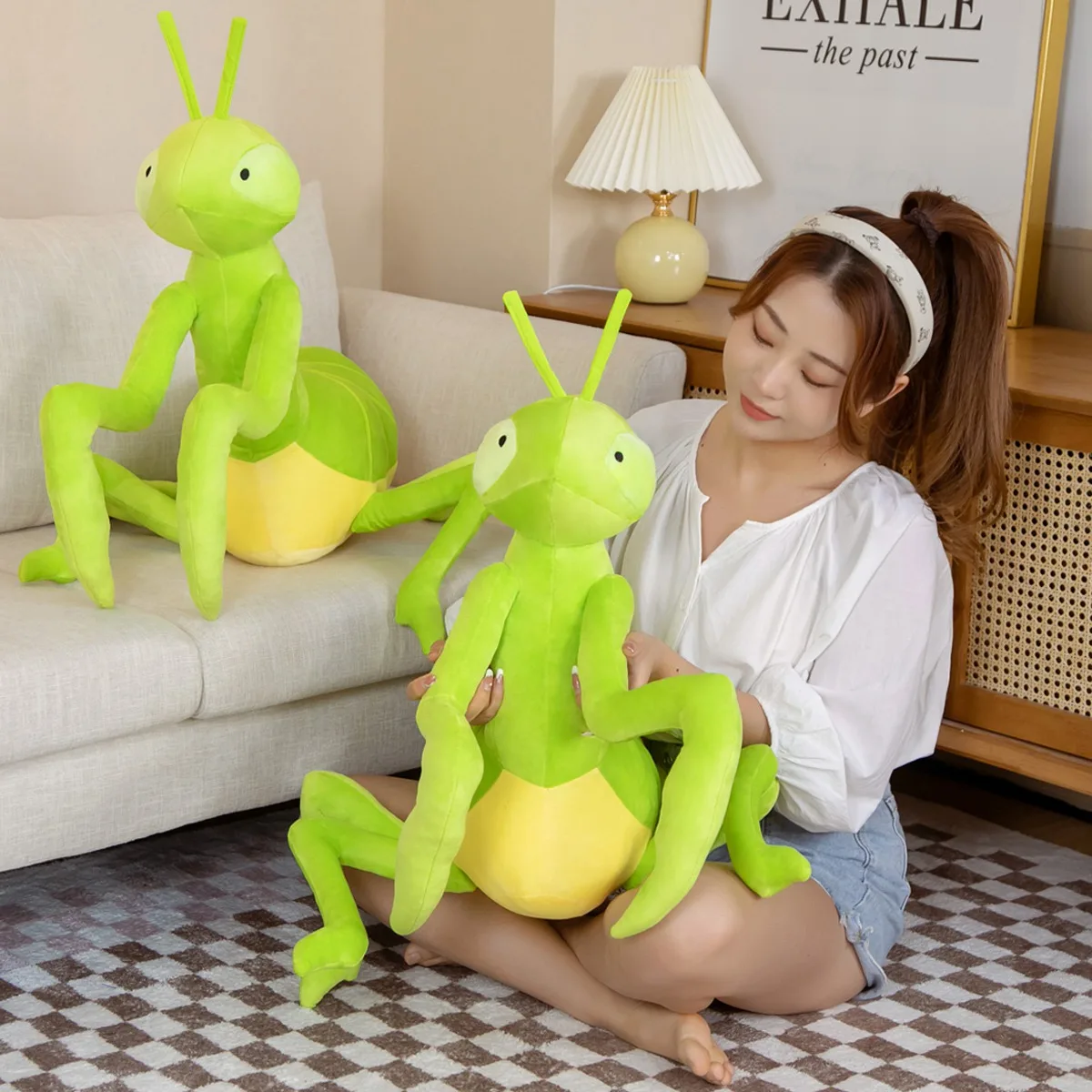 Kawaii 70cm Simulation Praying Mantis Plush Children Toy Insect Mantis ...