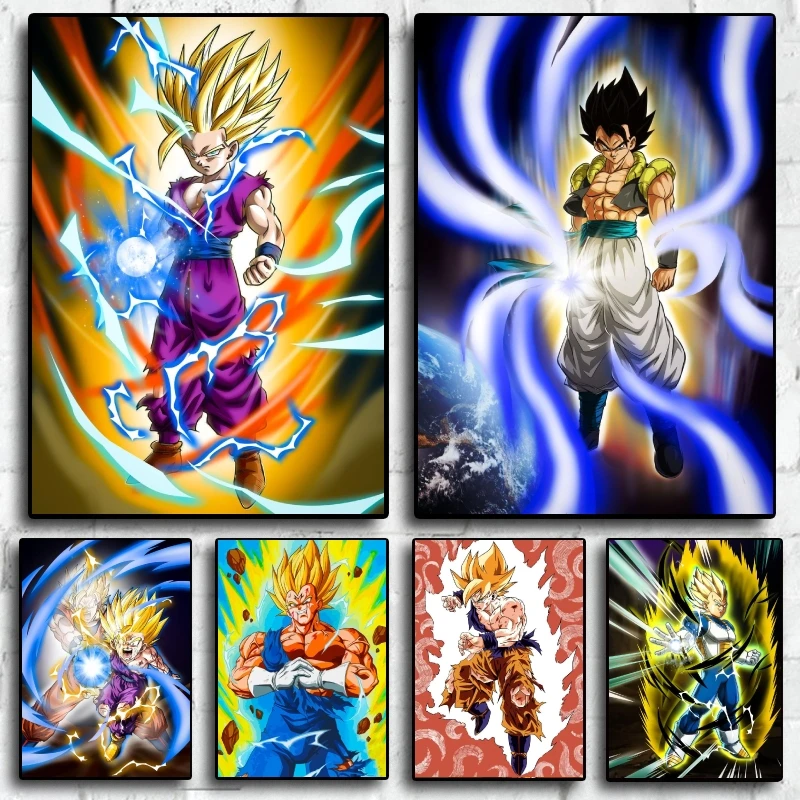 Canvas-Painting-Classic-Hot-Blooded-Anime-Dragon-Ball-Son-Gohan-Gogeta ...