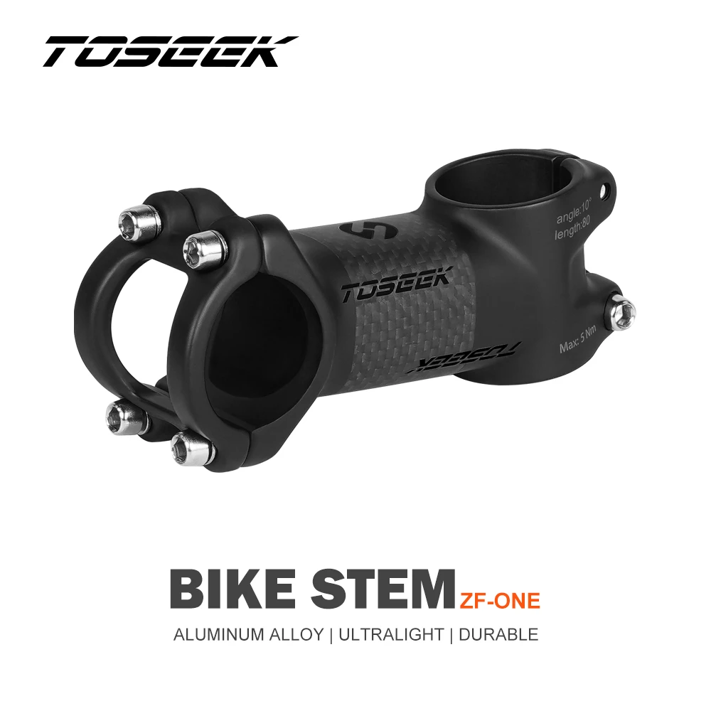 TOSEEK ZF-ONE 탄소 산악 자전거 스템, 핸들바 스템, BMX MTB 부품, 10 도, 17 도, 31.8mm, 60mm, 70mm, 80mm, 90mm, 100mm