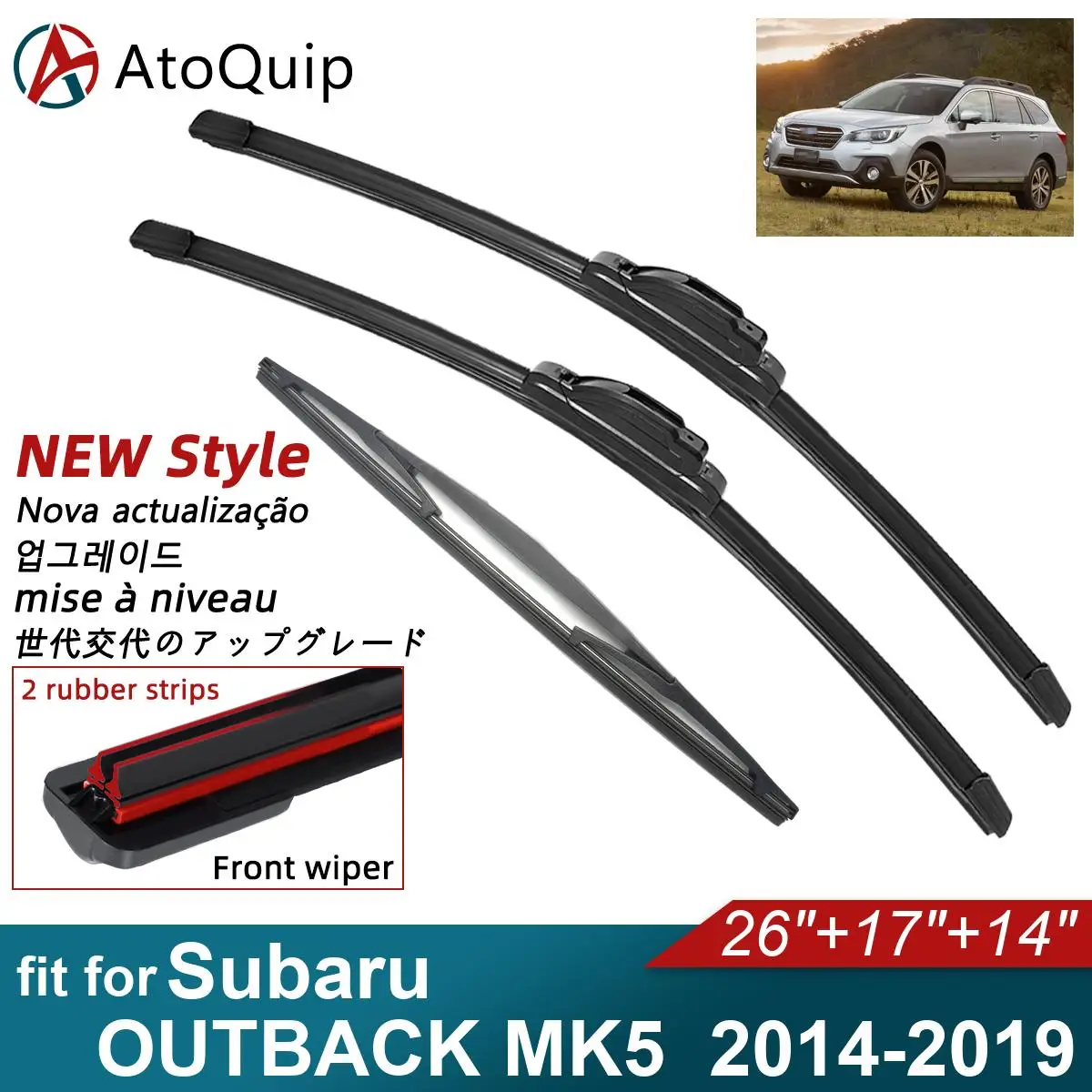 Double-Rubber-Car-Wiper-Blades-for-2014-2019-Subaru-OUTBACK-MK5-Front ...
