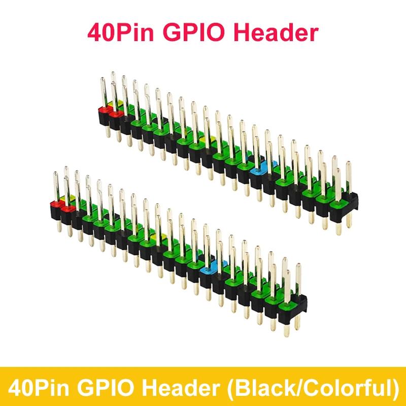5-10pcs-40Pin-GPIO-Header-Dual-Colorful-Row-Connector-Double-GPIO ...