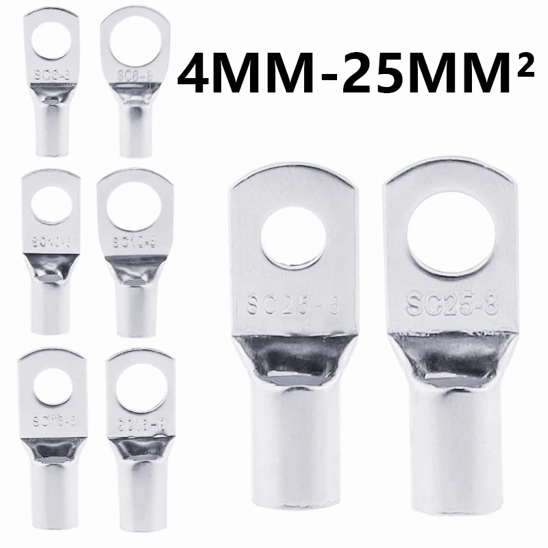 10-20pcs-Bolt-Hole-Tinned-Copper-Cable-lugs-Battery-Terminals-set-Wire ...