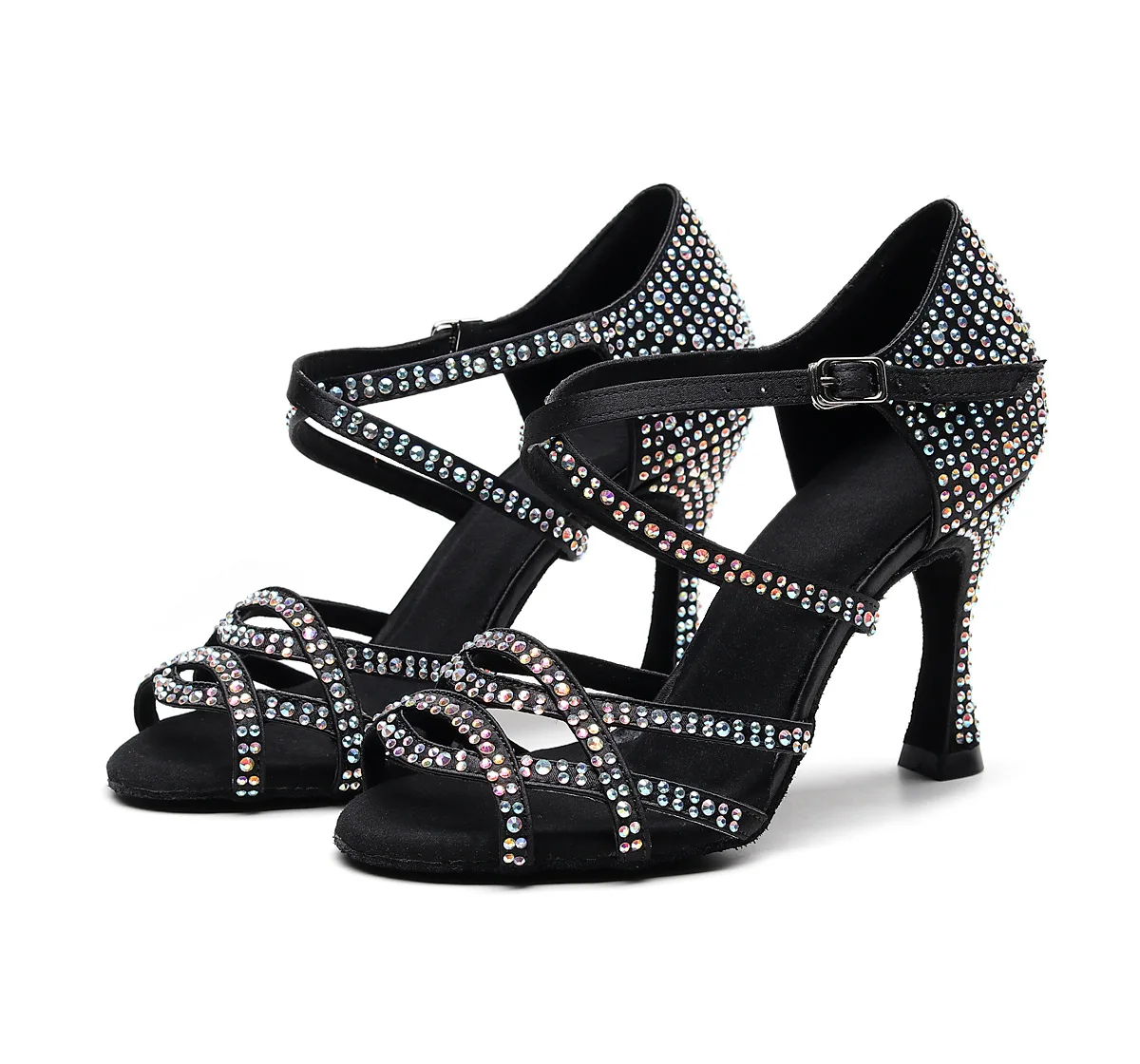 Women-Ballroom-Latin-Dancing-Shoes-with-Rhinestone-Ladies-Girls-High ...
