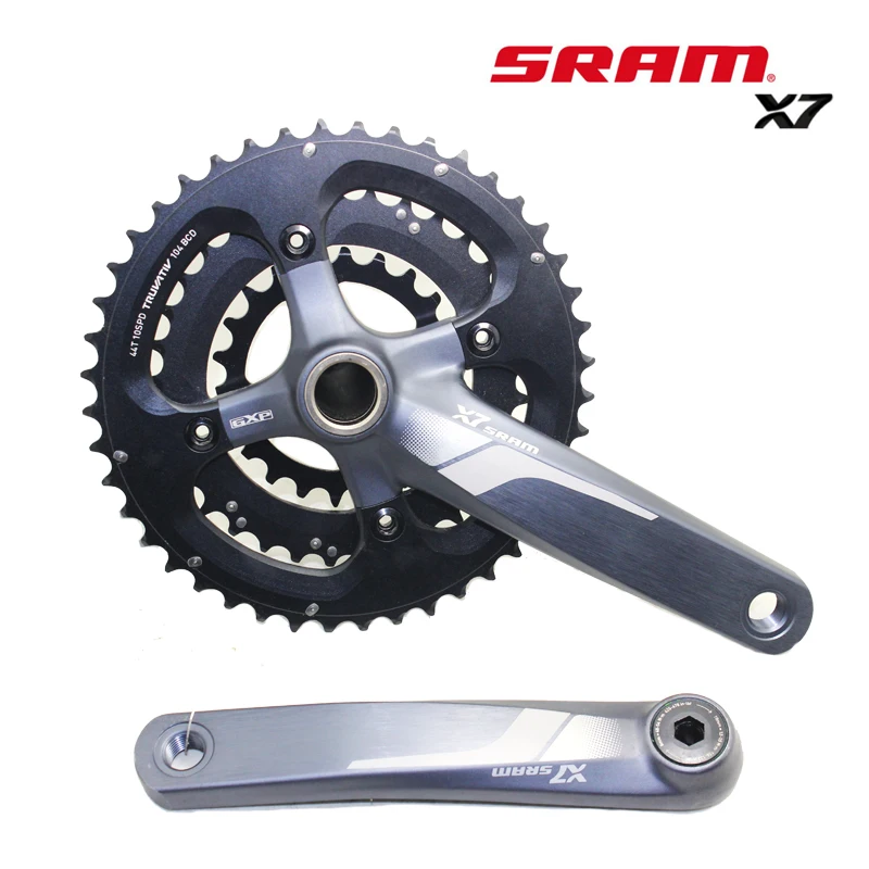 SRAM X7 크랭크셋, 하단 브래킷 없음, 산악자전거 크랭크셋, 44T, 33T, 22T, 10 단, 170mm, 104BCD ...