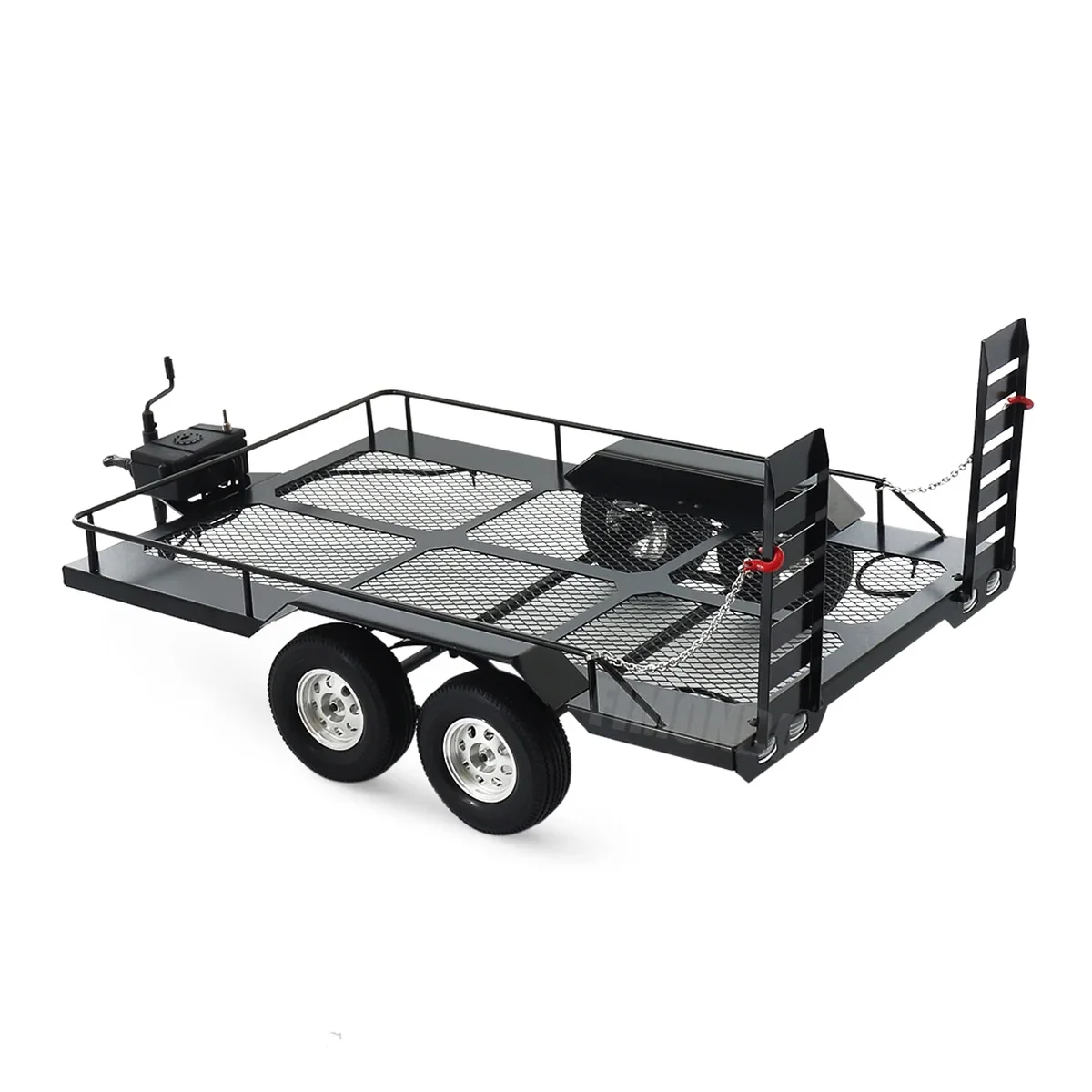 Metal Dual Axle Trailer Kit for 1/10 RC Crawler Truck Axial SCX10 TRX4 ...