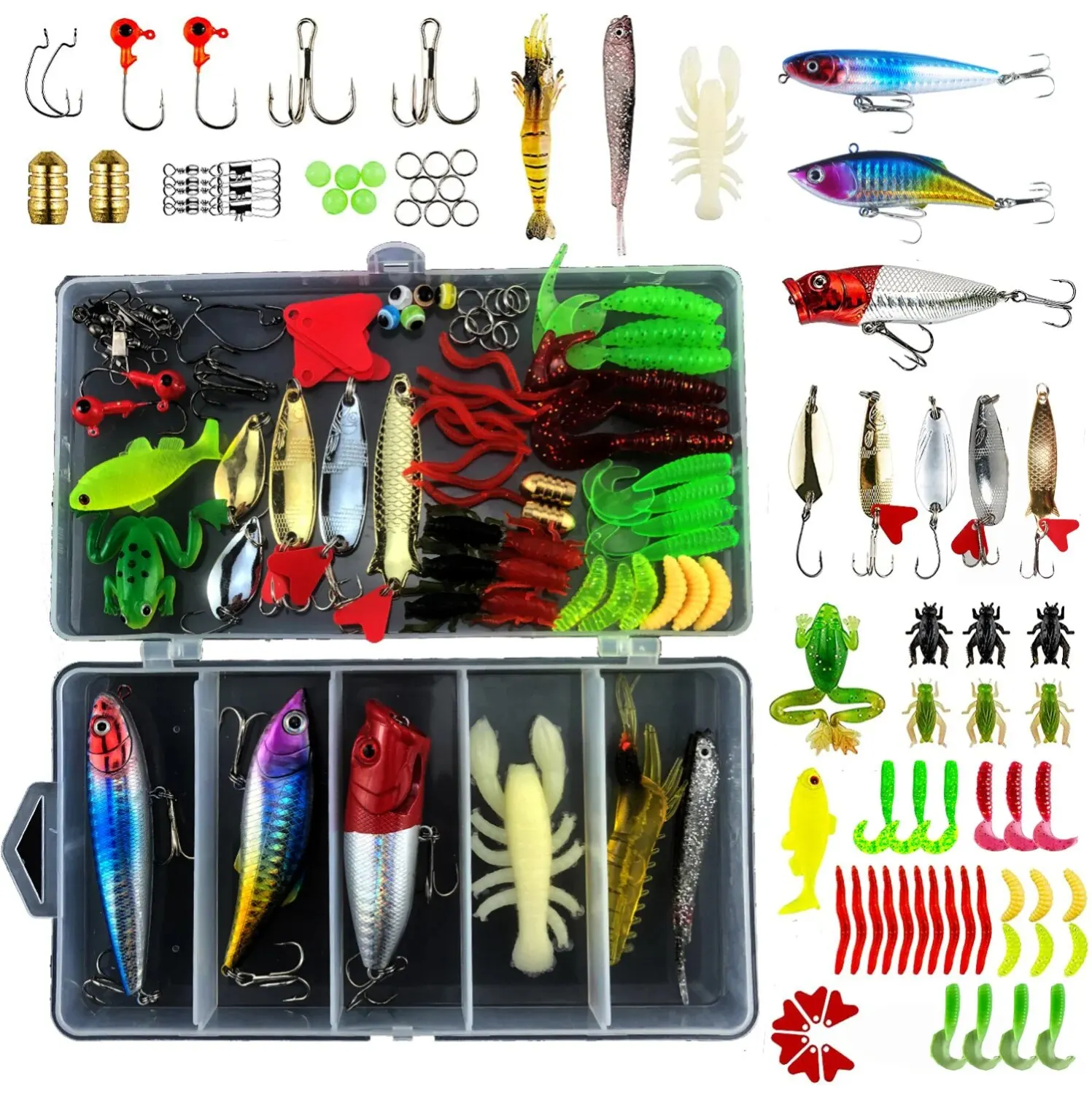 78-Pieces-Lure-Fishing-Set-Vib-Metal-Flasher-Gear-Artificial-Bait-Sea ...