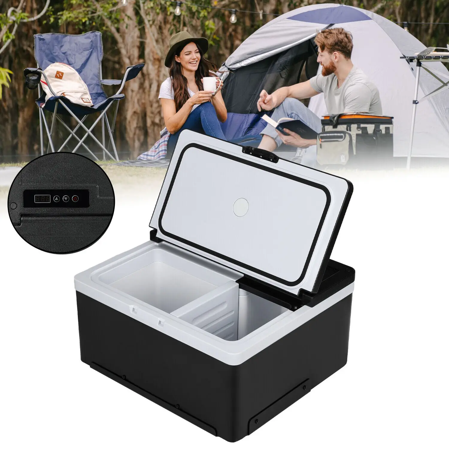 Dual-Zone-12V-24V-Fridge-Freezer-Campervan-RV-Boat-22L-Portable ...