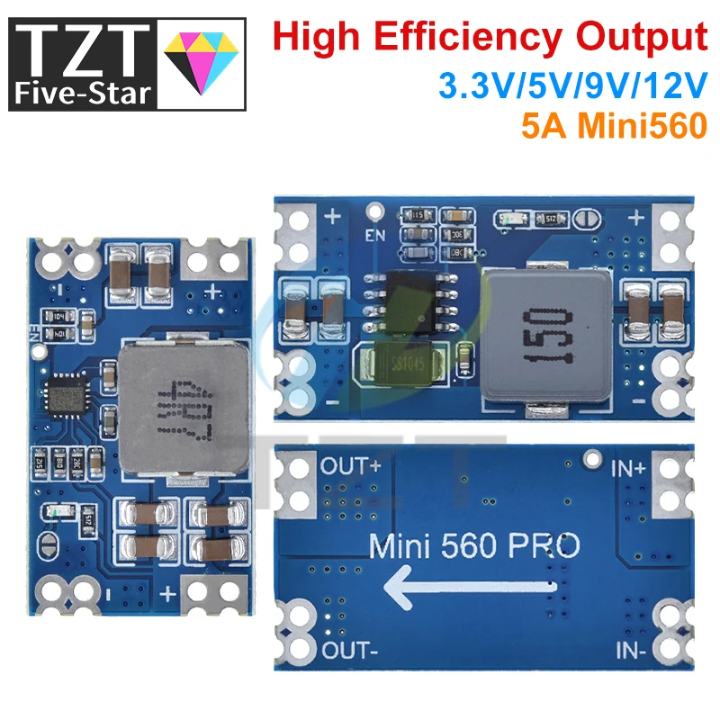 High Efficiency Output 3.3V 5V 9V 12V 5A mini560 Step Down DC DC ...