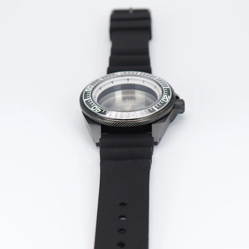 Black-Modified-Seiko-Samurai-Diving-Watch-Cases-Rubber-Watchband-Parts ...