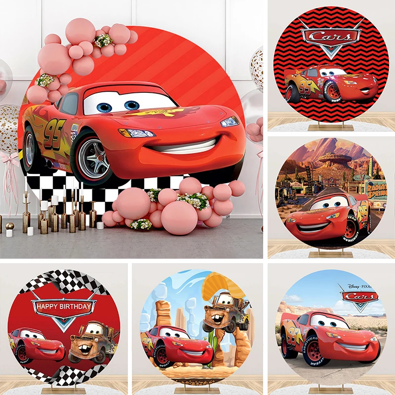 Pixar-Cars-Disney-Round-Backdrop-95-Lightning-Mcqueen-Birthday-Party ...