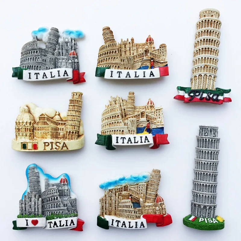 New-Hand-painted-Leaning-Tower-of-Pisa-Italy-3D-Fridge-Magnets-Tourism ...