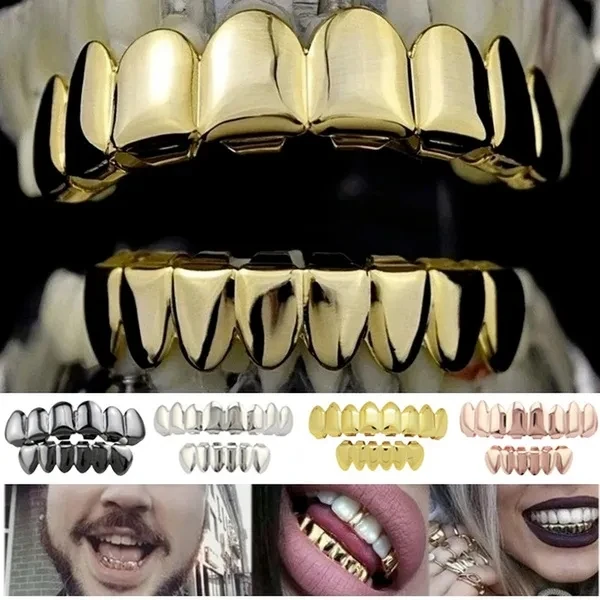 1pcs-Upper-lower-or-SET-New-Hip-Hop-Teeth-Grillz-Set-Top-Bottom-Mouth ...