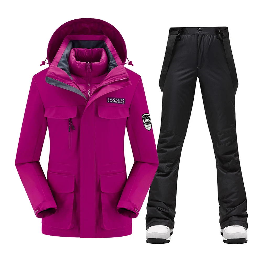 Ski-Suit-Women-Winter-Skiing-Snowboarding-Clothes-Thick-Warm-Waterproof ...