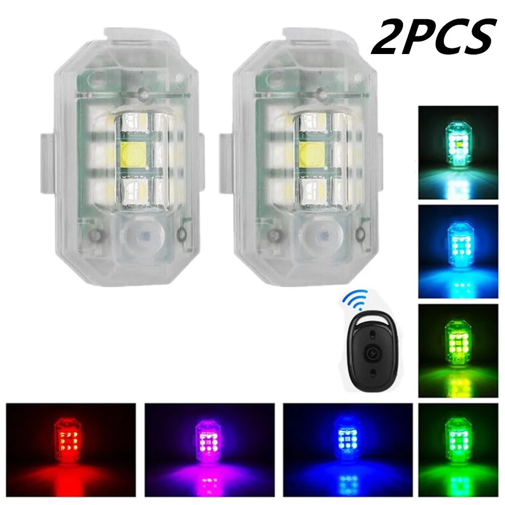 2PCS-Mini-Strobe-Lights-LED-7-Color-Wireless-LED-Warning-Light-Anti ...