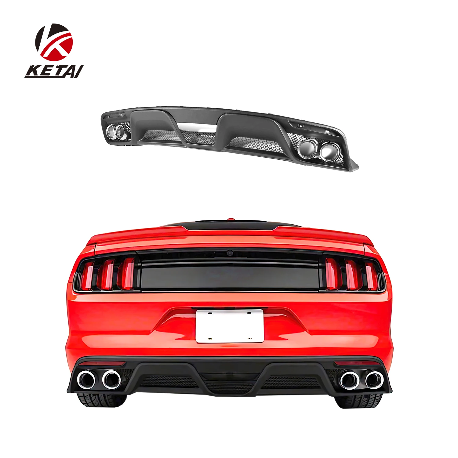GT350 Style Auto Bumper Body Parts Rear Diffuser With Tail Tips for ...
