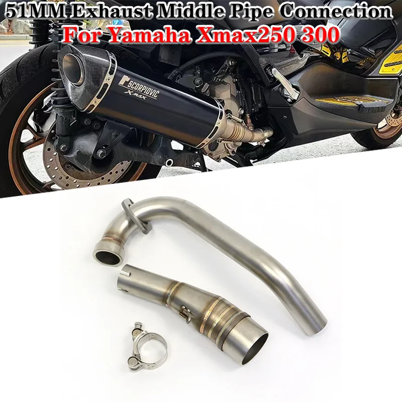 51mm-Xmax300-For-Yamaha-Xmax250-X-max300-Motorcycle-Exhaust-Middle-Pipe ...
