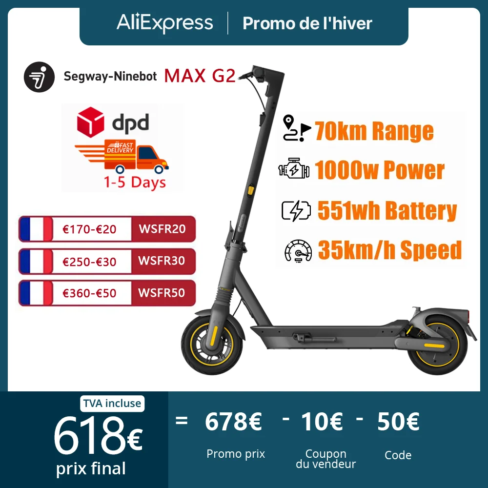 EU-Stock-Ninebot-By-Segway-Max-G2-Electric-KickScooter-35km-h-Speed ...
