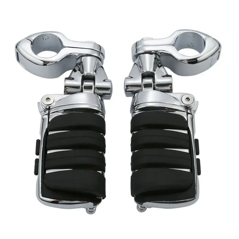 Chrome-black-32mm-1-1-4-Engine-Guard-Footpeg-Rest-Clamps-Mounting-Kit ...