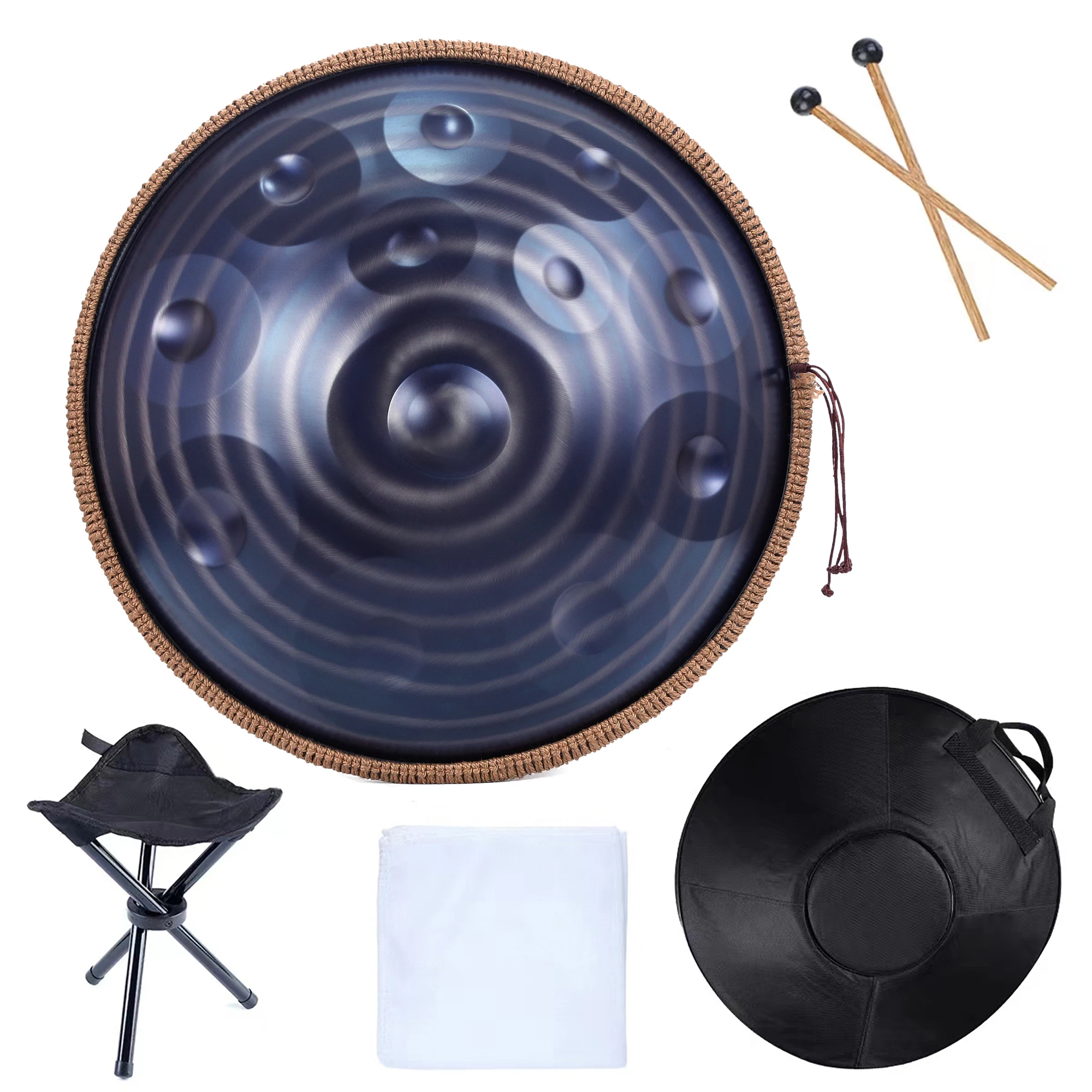 Tambor-de-a-o-Handpan-para-Yoga-Medita-o-Instrumentos-musicais-9-Notas ...