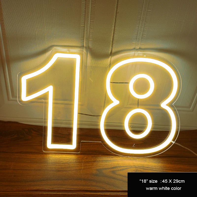 Wall Décor Signs Custom 21 Number Neon Sign Initials Sigh LED Custom ...