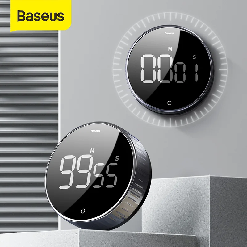 Baseus Magnetic Kitchen Timer Digital Timer Manual Countdown Alarm ...