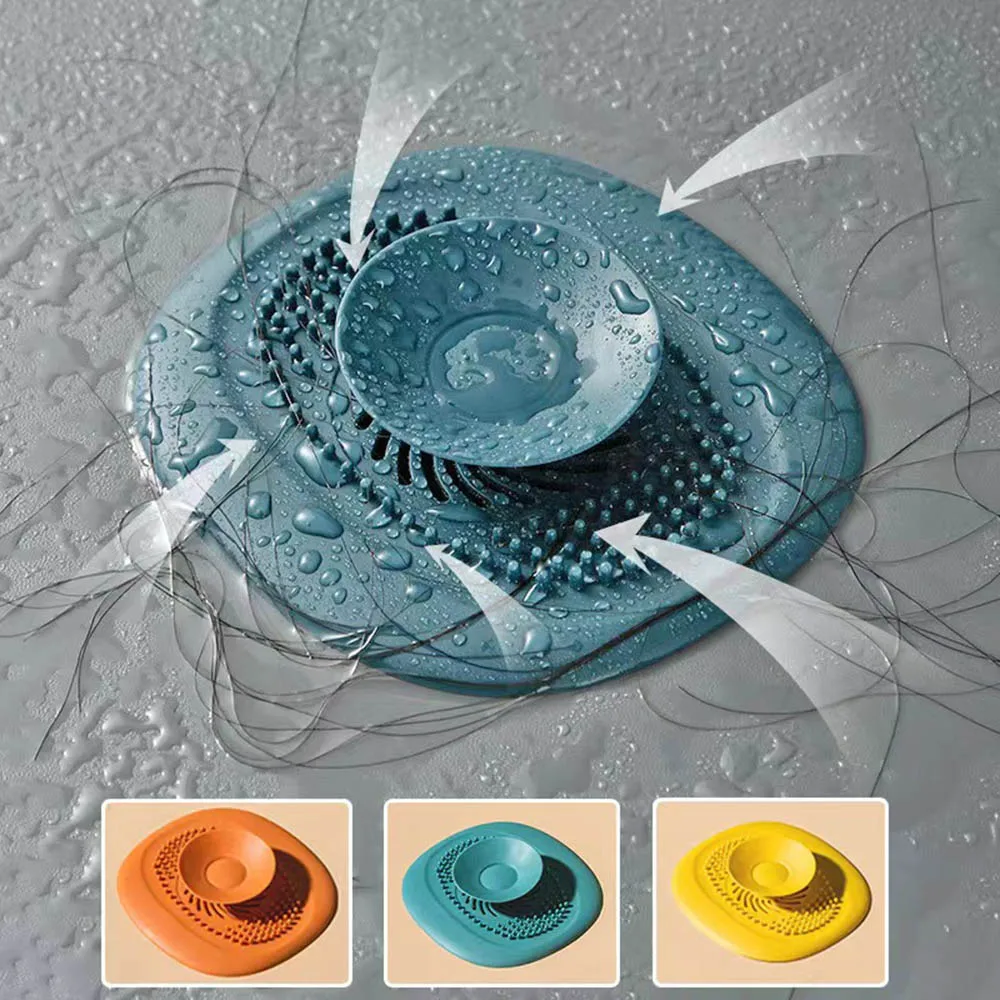 Silicone-Anti-blocking-Bathtub-Stopper-for-Bathroom-Floor-Drain-Shower ...