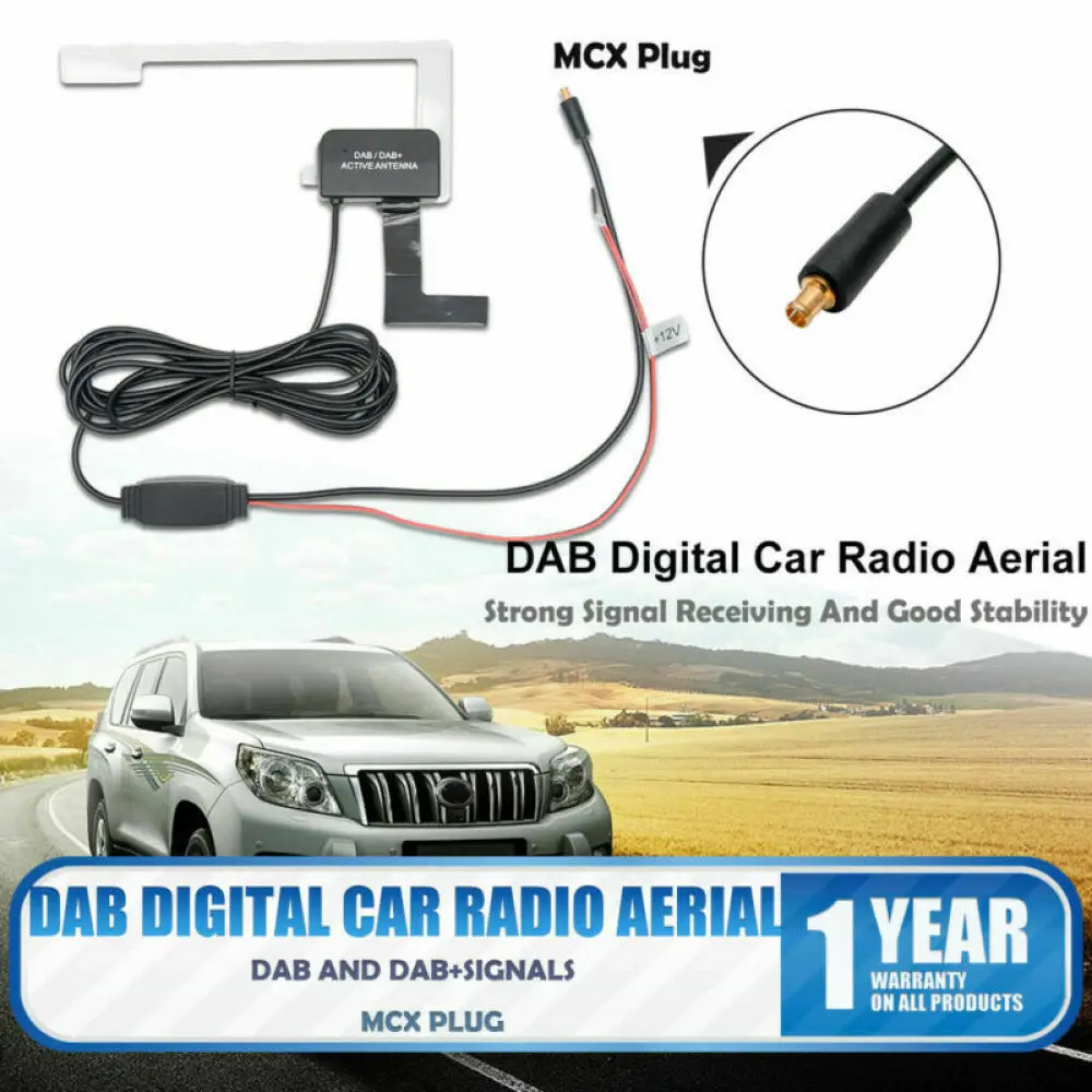 Universal-DAB-Digital-Car-Radio-Aerial-Antenna-Glass-Mount-MCX-Male ...
