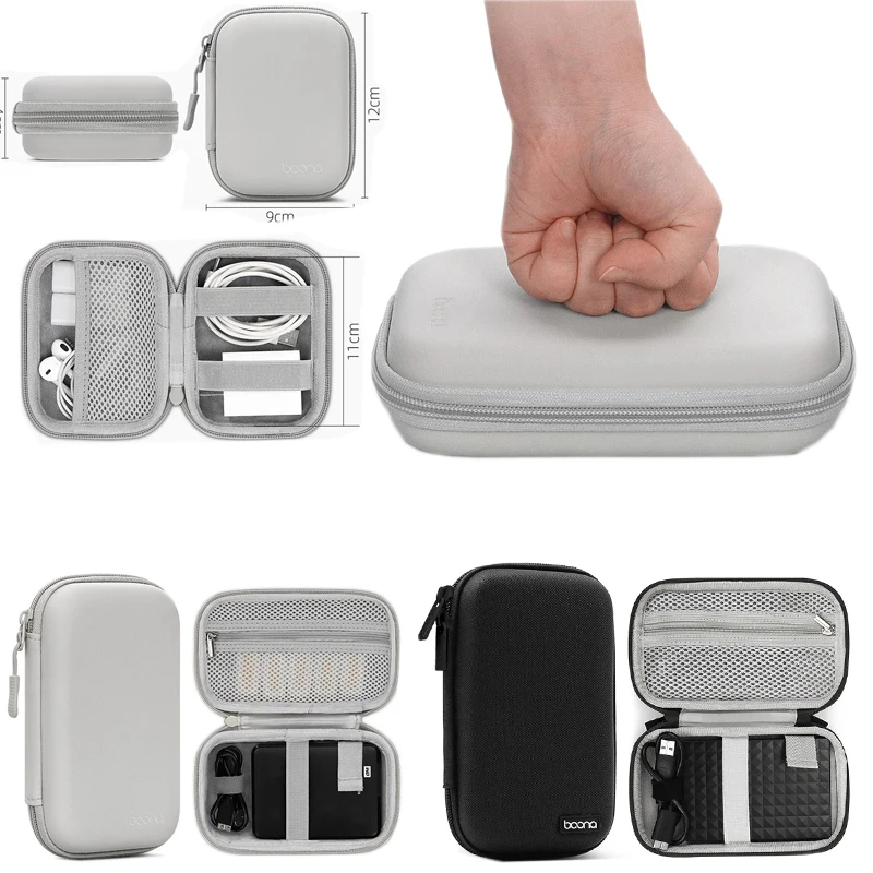 Artificial Leather EVA Portable Earphone Storage Bag Digital Charger ...