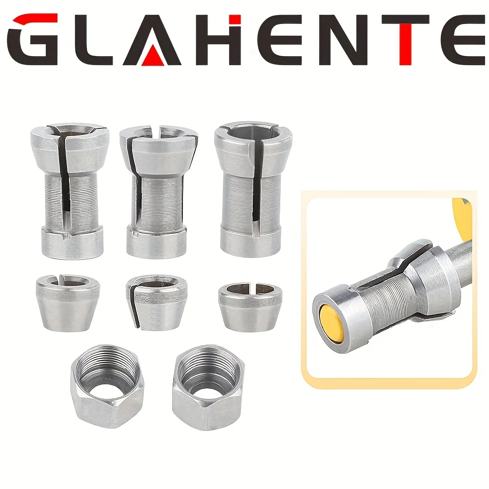 6/8PCS Router Bit Extension Kit - Collet Chuck Set for Wood Engraving ...