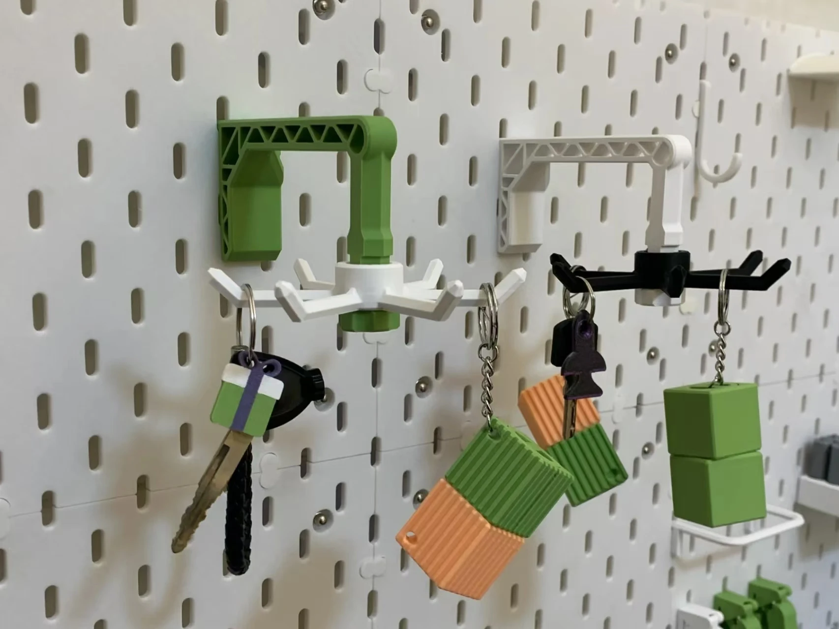 Pegboard Key Holder | Vertical Mount Key Organizer Rack with Hooks ...