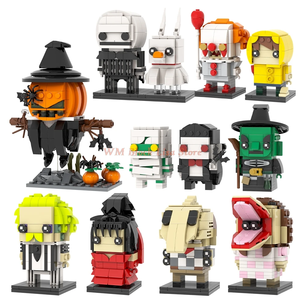 MOC-Horror-Movie-Figures-Bricks-It-Lydia-Witch-Mummy-Pumpkin-Compatible ...