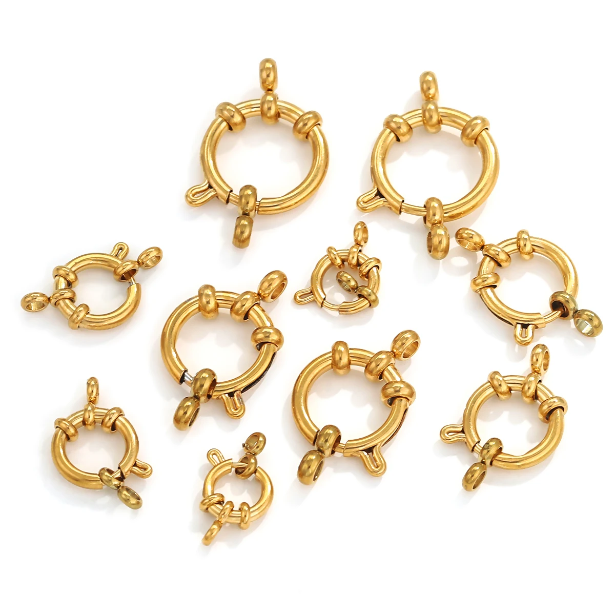 4pcs-Stainless-Steel-Gold-Round-Spring-Clasps-Hooks-for-Bracelet ...