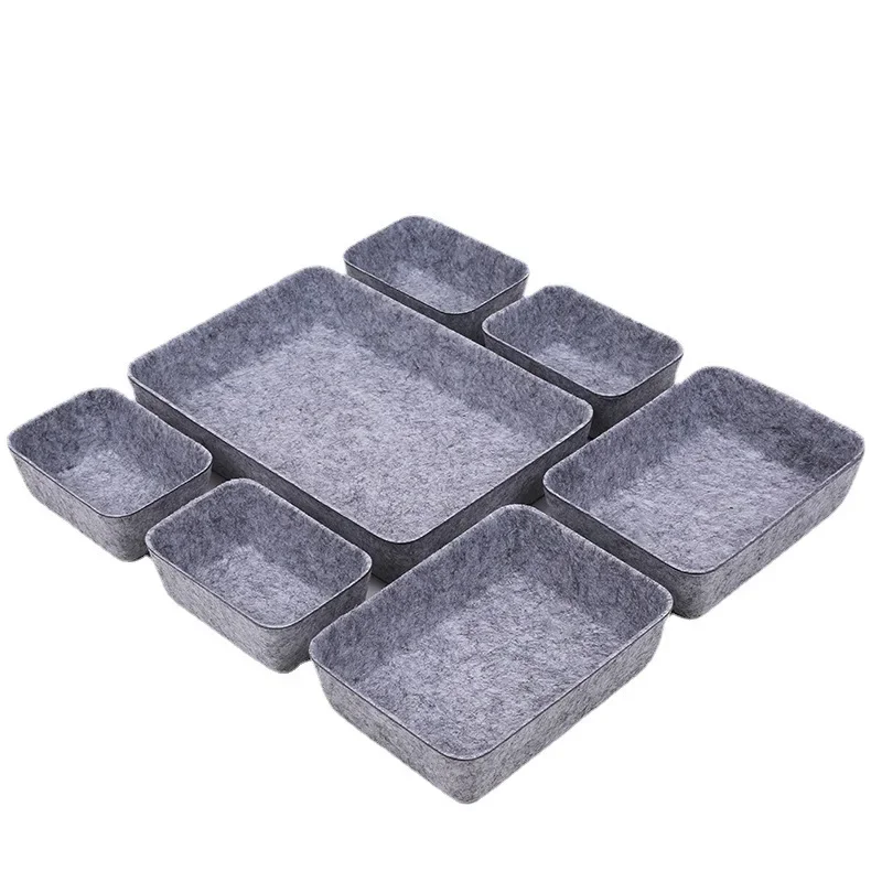 7Pcs-Set-Felt-Fabric-Sundries-Makeup-Storage-Box-Office-Stationery ...
