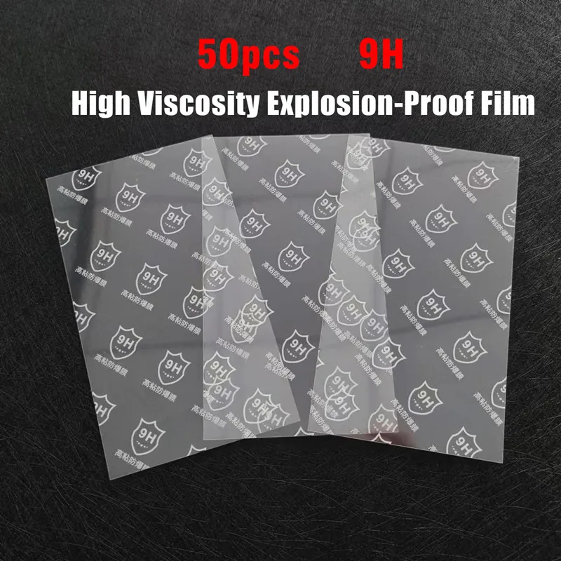 50Pcs-9H-Explosion-Proof-Protective-Film-Flat-Screen-High-Viscosity ...