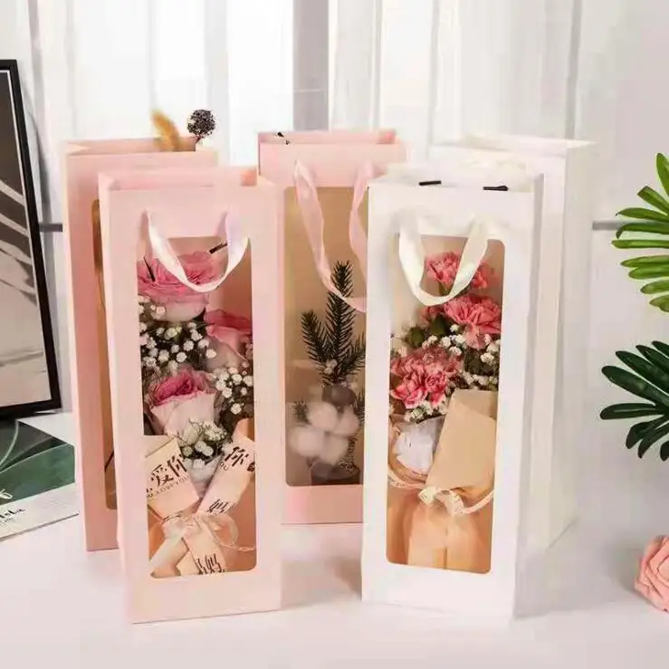 5pcs Flower Packing Box Transparent PVC Flower Bouquet Bagging Florist ...