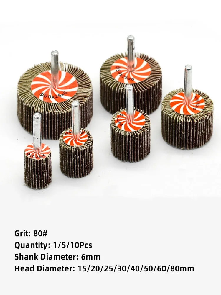 1-5-10pcs-6mm-Shank-Sanding-Flap-Wheel-Disc-15-80mm-Sandpaper-Polishing ...