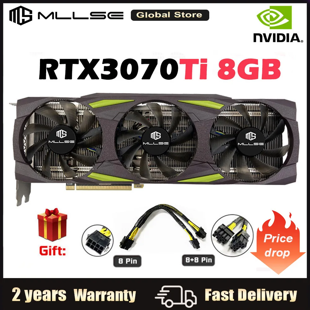MLLSE RTX3070Ti 8G Gaming Nvidia tarjeta gráfica GDDR6X 256Bit 8Pin ...