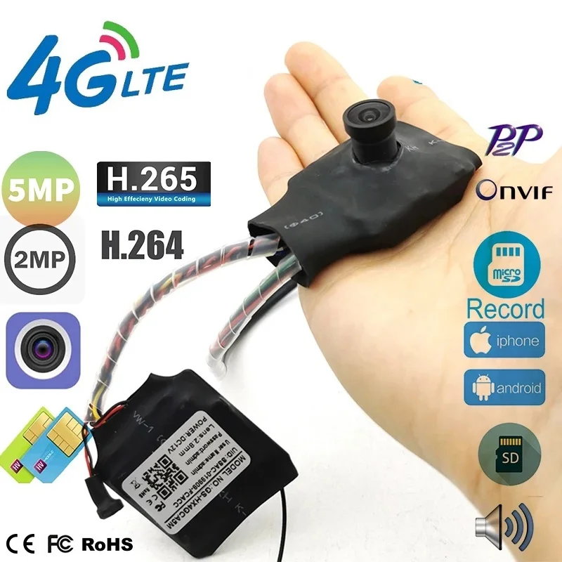 2MP 1920P Wide Angle Audio Mini 3G 4G Covert Security IP Camera Module ...