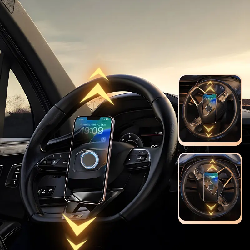 Metal-Magnetic-Car-Phone-Holder-Steering-Wheel-Mobile-Smartphone-Stand ...